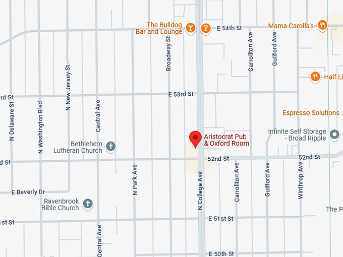 16. aristocrat pub & oxford room map