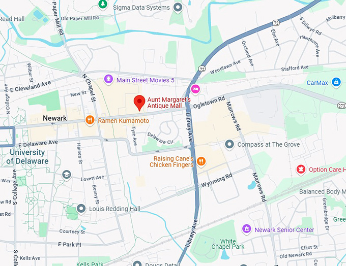 16. aunt margaret's antique mall map