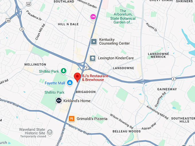 16. bj's restaurant & brewhouse map