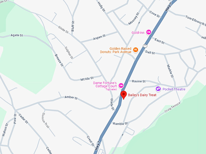 16. bailey's dairy treat map