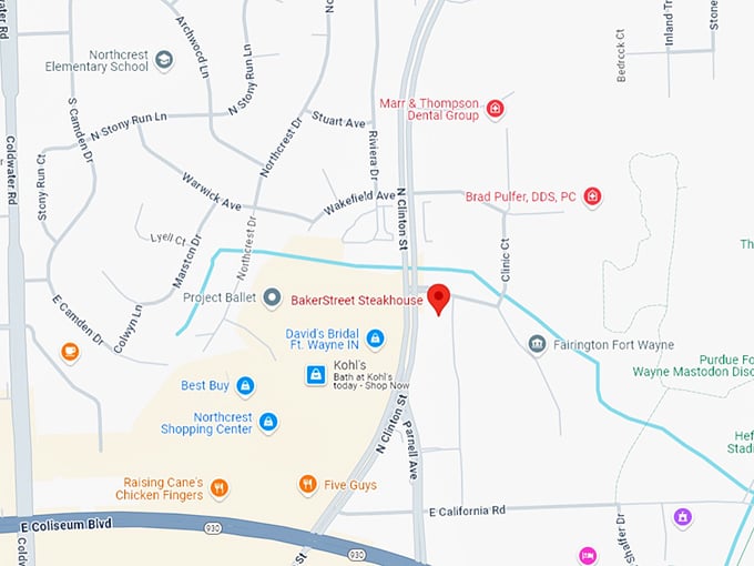 16. bakerstreet steakhouse map