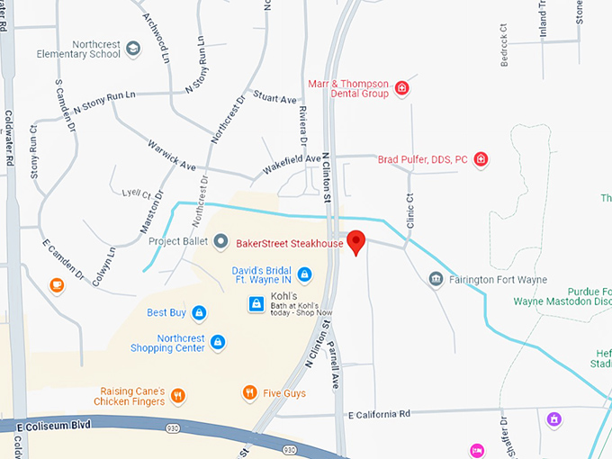 16. bakerstreet steakhouse map