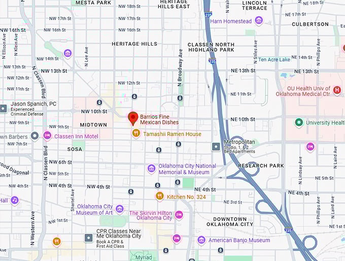 16. barrios fine mexican dishes map