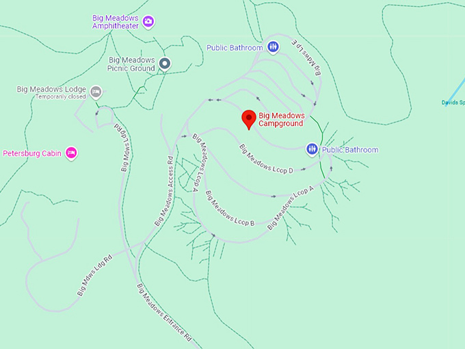 16. big meadows campground map