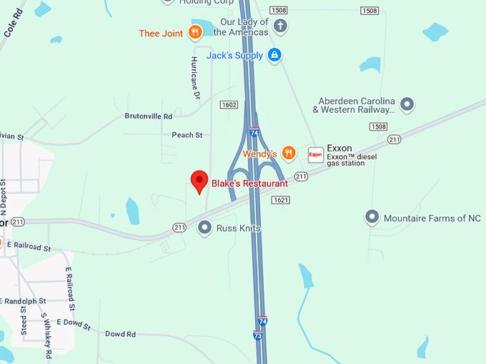 16. blake's restaurant map