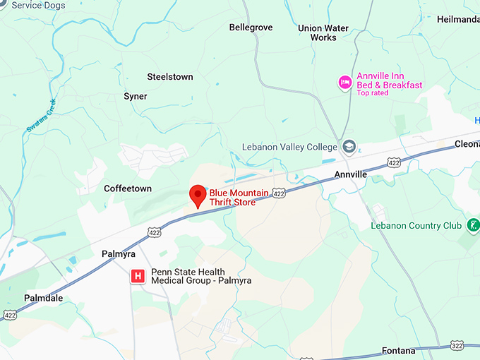 16. blue mountain thrift store map