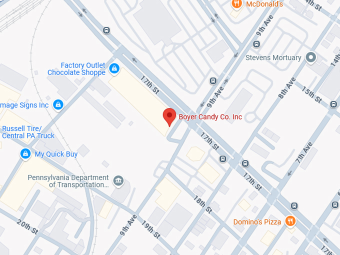 16. boyer candy co. inc. map