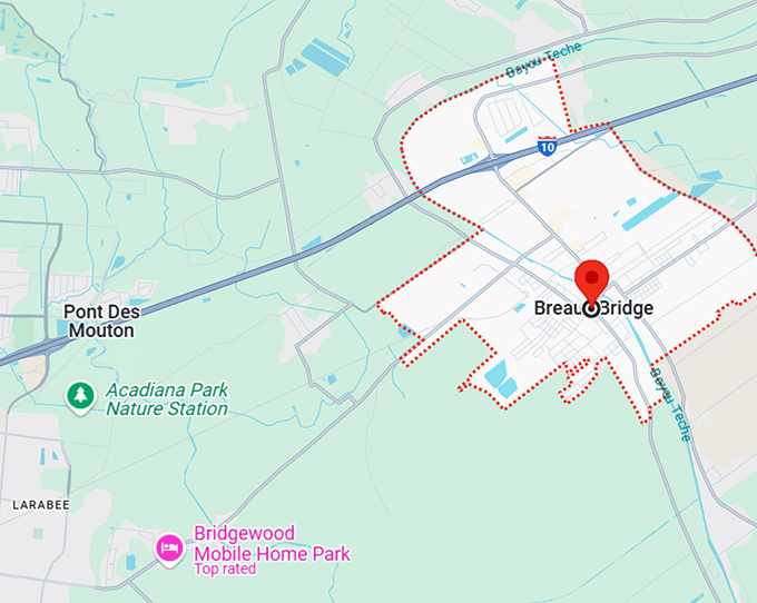16. breaux bridge louisiana map