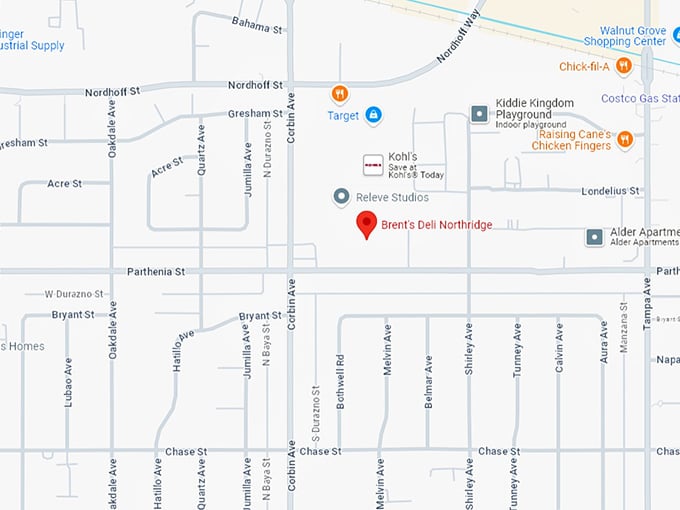 16. brent's deli northridge map