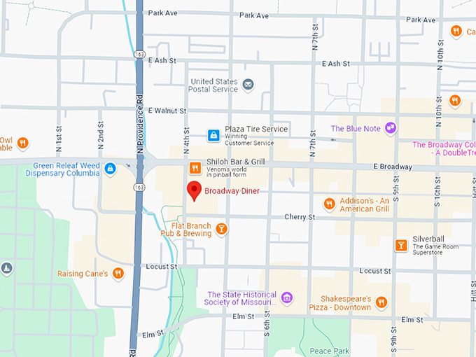 16. broadway diner map