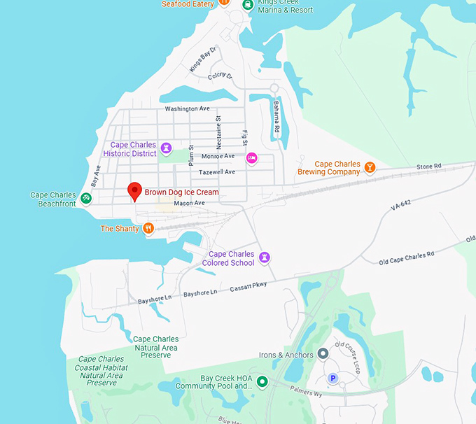 16. brown dog ice cream map