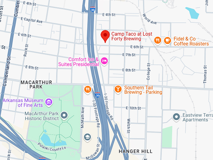 16. camp taco at lost forty brewing map