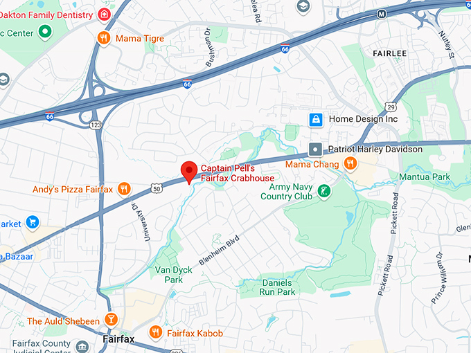 16. captain pell's fairfax crabhouse map