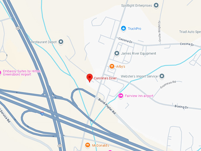 16. carolina's diner map