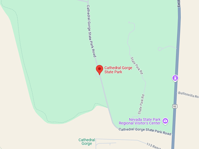 16. cathedral gorge state park map