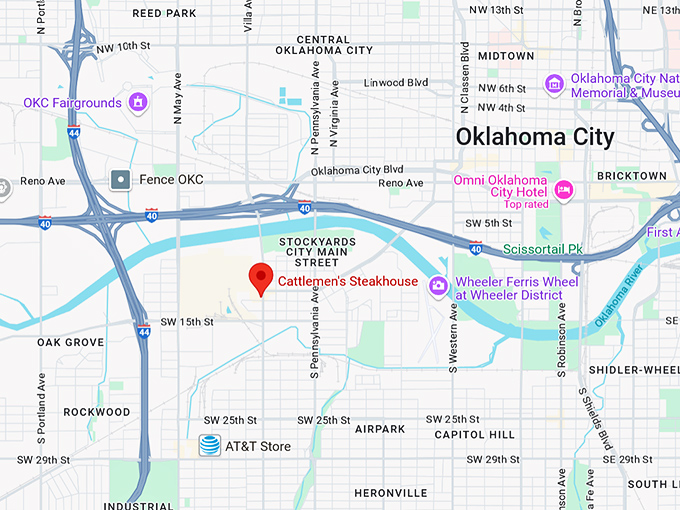 16. cattlemen's steakhouse map