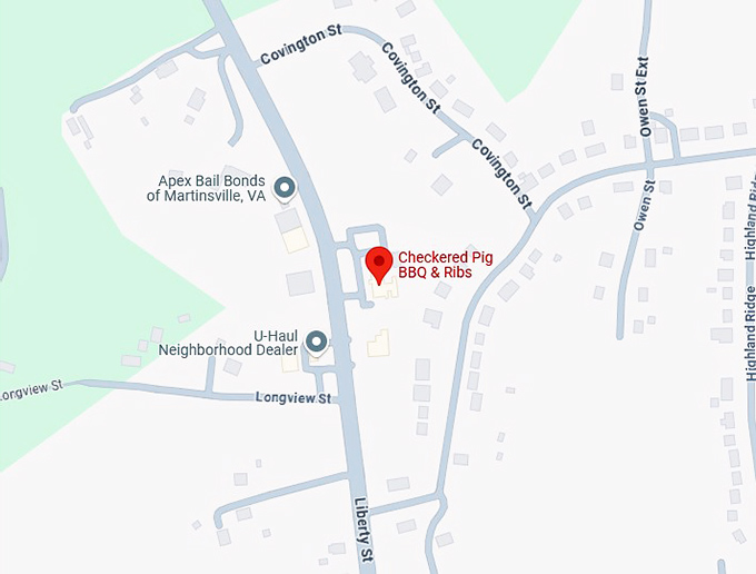 16. checkered pig bbq & ribs map