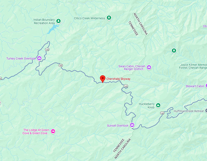 16. cherohala skyway map