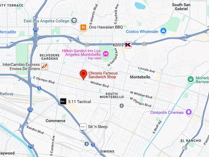 16. chronis famous sandwich shop map