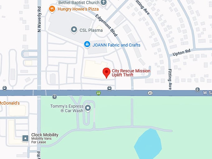 16. city rescue mission uplift thrift map