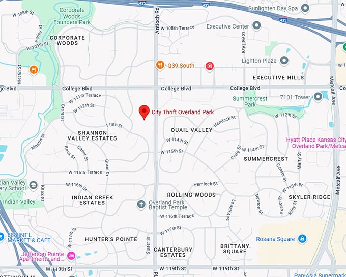 16. city thrift overland park map