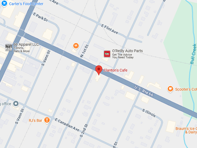 16. clanton's cafe map