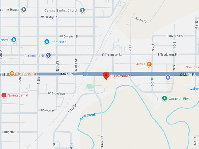 16. classic diner map