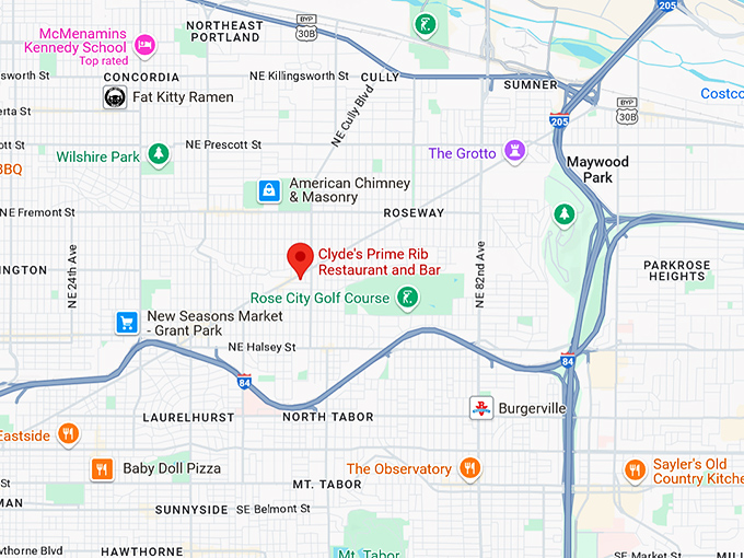 16. clyde's prime rib restaurant and bar map