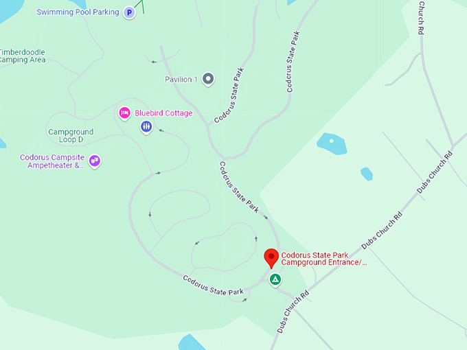 16. codorus state park campground entrance contact station map
