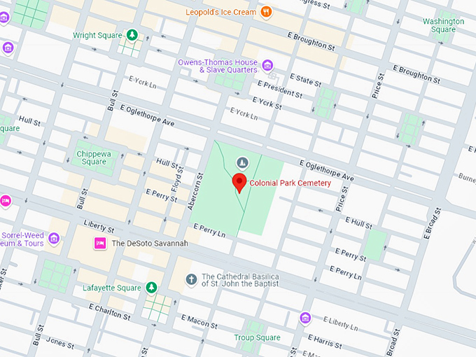 16. colonial park cemetery map