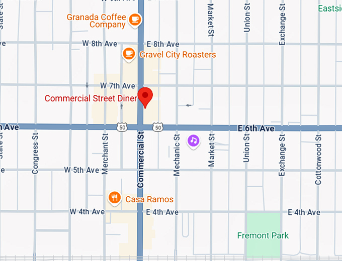 16. commercial street diner map