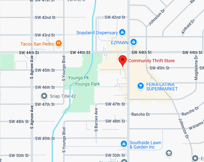 16. community thrift store (4525 s pennsylvania ave) map