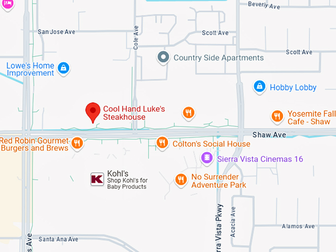 16. cool hand luke's steakhouse map