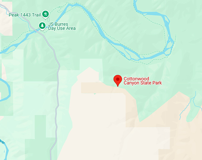 16. cottonwood canyon state park map