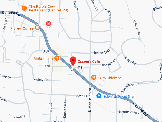 16. crazee's caf&eacute; map