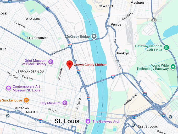 16. crown candy kitchen map