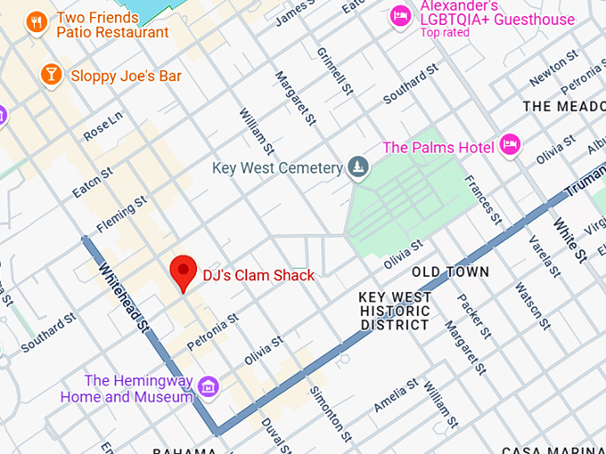 16. dj's clam shack map