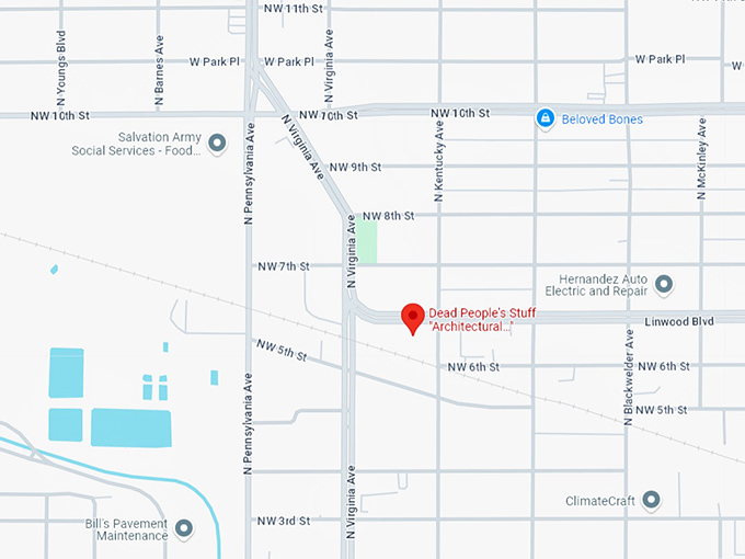 16. dead people's stuff architectural antiques + design map