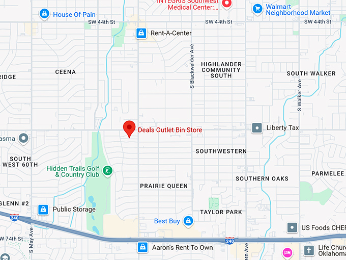 16. deals outlet bin store (2122 sw 59th st) map