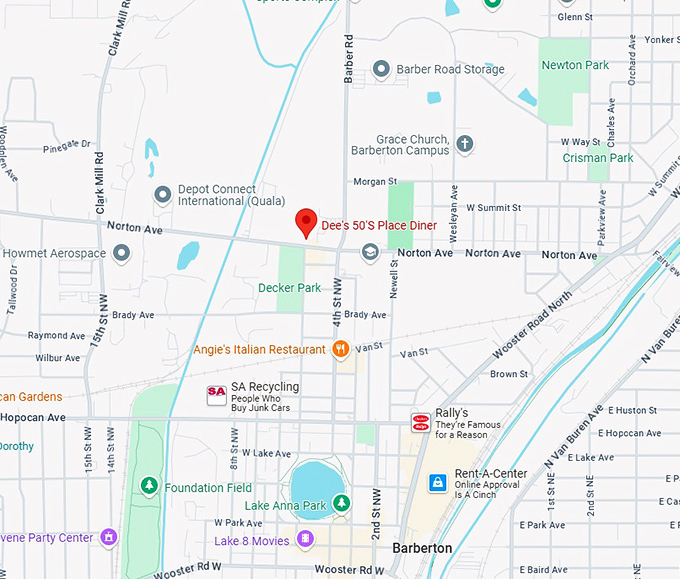 16. dee's 50's place diner map