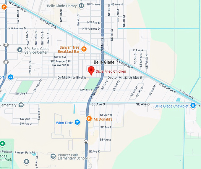 16. dixie fried chicken map