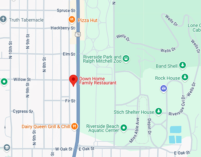 16. down home family restaurant map
