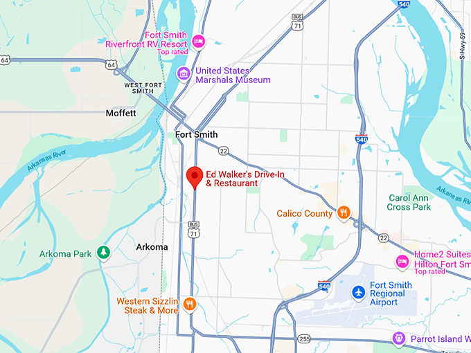 16. ed walker's drive in & restaurant map