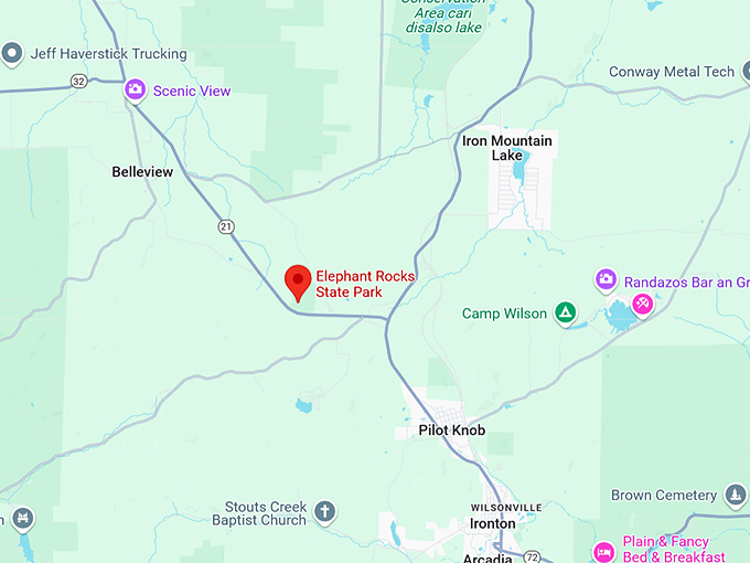 16. elephant rocks state park map