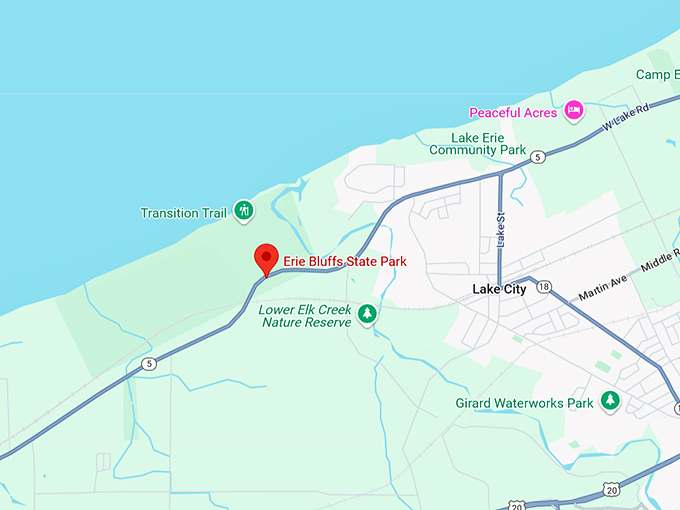 16. erie bluffs state park map
