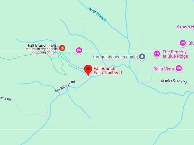 16. fall branch falls trail map