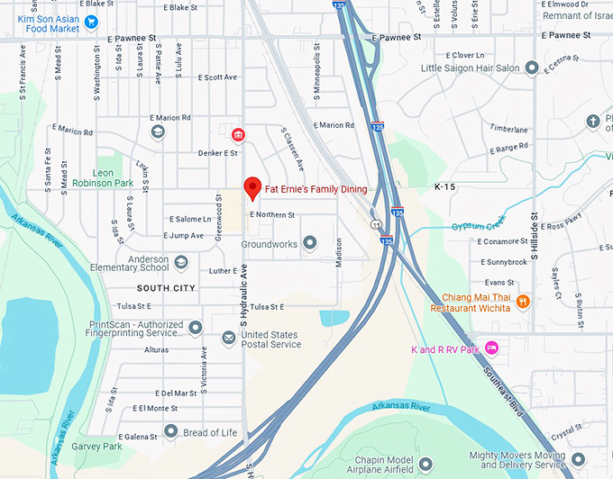 16. fat ernie's family dining map