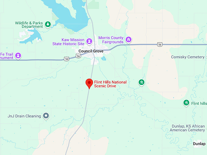 16. flint hills national scenic byway map