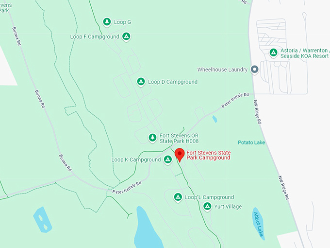 16. fort stevens state park campground map