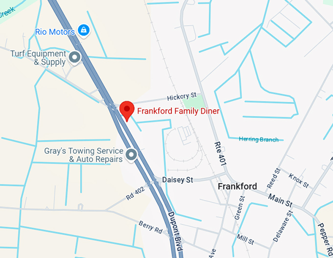16. frankford family diner map